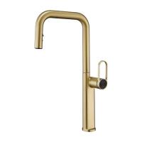 China All Brass Red High-end Kitchen Pull-out Faucet Vegetable Sink Wash Basin Sink Rotating Cold and Hot Home Telescopic Style for sale