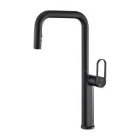 China All Brass Red High-end Kitchen Pull-out Faucet Vegetable Sink Wash Basin Sink Rotating Cold and Hot Home Telescopic Style for sale