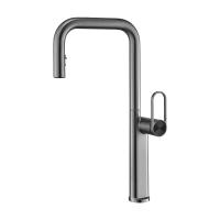 China All Brass Red High-end Kitchen Pull-out Faucet Vegetable Sink Wash Basin Sink Rotating Cold and Hot Home Telescopic Style for sale