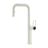 China All Brass Red High-end Kitchen Pull-out Faucet Vegetable Sink Wash Basin Sink Rotating Cold and Hot Home Telescopic Style for sale