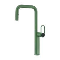 China All Brass Red High-end Kitchen Pull-out Faucet Vegetable Sink Wash Basin Sink Rotating Cold and Hot Home Telescopic Style for sale