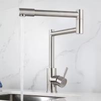 China High quality Hot and Cold water mixer 360 Rotation faucets black Stainless steel pull out kitchen faucet for sale
