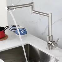 China High quality Hot and Cold water mixer 360 Rotation faucets black Stainless steel pull out kitchen faucet for sale