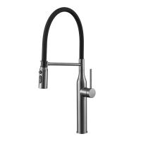China Deck Mounted Single Handle Black or Red Flexible Hose Faucet Taps for Kitchen Sinks for sale