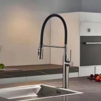 China Deck Mounted Single Handle Black or Red Flexible Hose Faucet Taps for Kitchen Sinks for sale