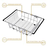 China Custom Made Basin Rack Grating Farmhouse Wired Grate Mat Bottom Grid Protector Stainless Steel Kitch for sale