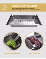 China Dish Drying Rack Multifunction Dish Rack Drainer for Kitchen Storage Stainless Steel Sink Colander D for sale
