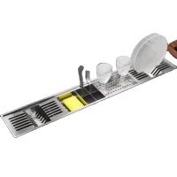 China Dish Drying Rack for Kitchen Counter Stainless Steel Dish Rack with Drainboard Large Dish Drainer with Utensil Holder for Sink for sale