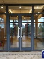 China 48 Inch Double automatic swing  Doors  kfc Main Entrance Gunmetal Grey for sale