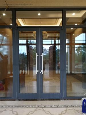 China 48 Inch Double automatic swing  Doors  kfc Main Entrance Gunmetal Grey for sale