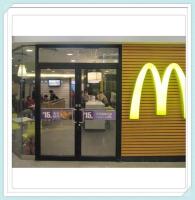China Frictionless Black UPVC Double panel automatic swing  Doors  kfc door for sale