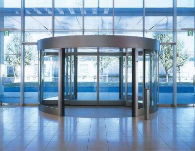 China 220V/50Hz Power Supply Aluminum Automatic Revolving Door with Power Driven Open Style for sale