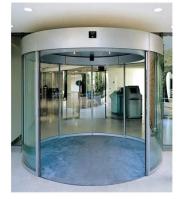 China AC220/50Hz Automatic Revolving Door with Hair Lines Stainless Steel for sale