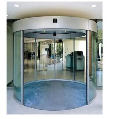 China AC220/50Hz Automatic Revolving Door with Hair Lines Stainless Steel for sale