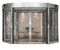 China Effortless And Stylish Automatic Revolving Door For Busy Commercial Buildings for sale