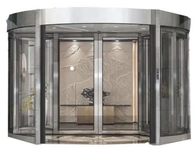 China Aluminum Alloy Door Frame Automatic Revolving Door With 10 12MM Tempered Glasses Revolve for sale