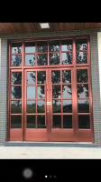China Commercial Front Door Kfc Shop Aluminum Alloy Metal Profile Glass Entry Doors for sale