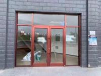 China Commercial Front Door Kfc Shop Aluminum Alloy Metal Profile Glass Entry Doors for sale