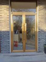 China Commercial Front Door Kfc Shop Aluminum Alloy Metal Profile Glass Entry Doors for sale