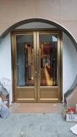 China China Factory Good Price Corner Doors Commercial Kfc Shop Front Store Front Door Double Automatic Swing Glass Entry Door for sale