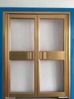 China Factory Price Commercial Fire Windproof Aluminium Double Tempered Glass Energy Efficient Kfc Supermarket Doors Automatic for sale