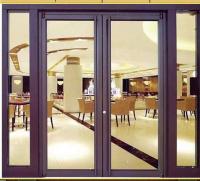China Factory Wholesale Price Aluminum Frame Storefront Kfc Door  Floor Spring  Tempered Safety Double Glass Door for sale