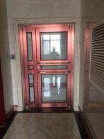 China Double-Layer Hollow Tempered Glass Red Colour Middle Plate Style automatic swing  Kfc Dy Commercial Door with autotmatic for sale