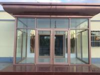 China Double-Layer Hollow Tempered Glass Red Colour Middle Plate Style automatic swing  Kfc Dy Commercial Door with autotmatic for sale