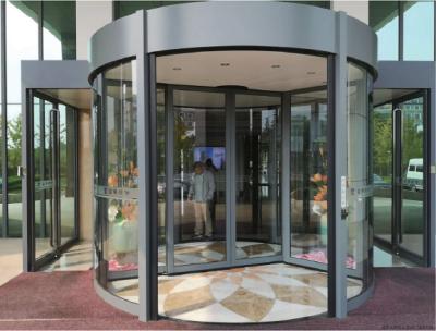 China Dust Proof 2 Wing 3 Wing Auto Rotation  Glass Door for sale
