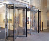 China Residential Hotel Commercial Tempered Glass Intelligent Revolving Rotation  Door for sale