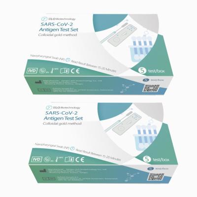 China 99% Accuracy 2 years Shelf Life SARS-CoV-2 Antigen Test Set Kit Nasopharyngeal Swab 5 piece for sale