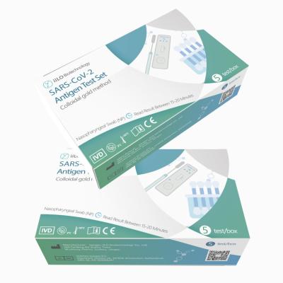 China 99% Accuracy Plastic SARS-CoV-2 Antigen Test Set Kit Nasopharyngeal Swab 5 piece for sale