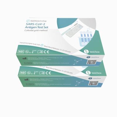 China 70mm Fast reaction rapid SARS-CoV-2 Antigen Test Set Kit Nasopharyngeal Swab 5 piece for sale