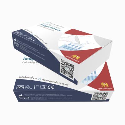 China Class III Fast reaction rapid SARS-CoV-2 Antigen Self Test Set Saliva Sample Collector Thailand 1 test/box for sale