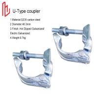 China Drop Forged U Type Coupler Q235 Electro Galvanized 48.3mm Diameter for sale