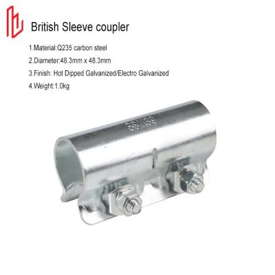 China Carbon Steel Scaffold Sleeve Coupler 48.3mm Diameter 1.0kg Weight BS1139 EN74 for sale