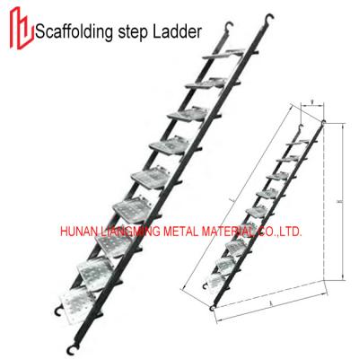 China HDG Carbon Steel Scaffolding Staircase Ladder Q235 with Hooks 450mm Width 2515mm Length for sale
