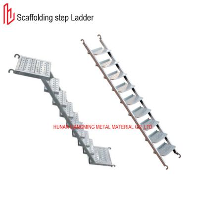 China Hot Dip Galvanized Scaffolding Staircase Q235 Steel Step Ladder 450mm Width for sale