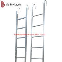 China Pre Galvanized Scaffolding Monkey Ladder Q235 Steel Step Ladder 3000mm Length for sale
