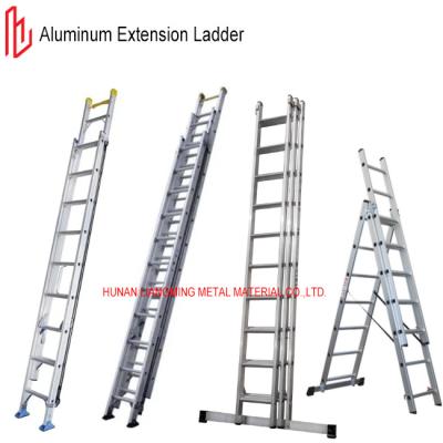 China 6063 Aluminum Extension Ladder EN131 Certified 135kg Max Load 4-12m Length for sale