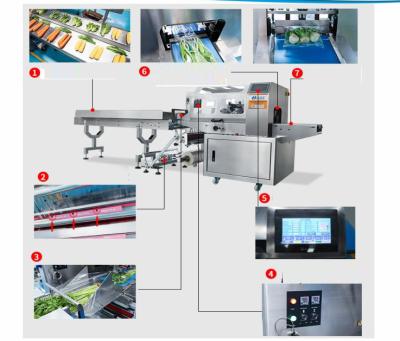China Horizontal Multi Packaging Machine Wrapping Flow Pack Vegetables for sale