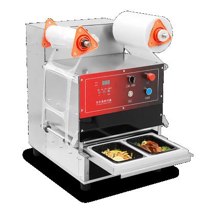 China Fully Automatic Food Tray Sealer DF300TA with Food Grade 304 Stainless Steel and 6061 Anodized Aluminum Mold for sale