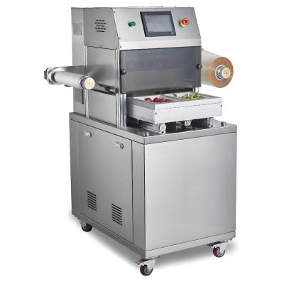China Automatic Tray Sealer DQ320L-V with Food Grade 304 Stainless Steel and 6061 Anodized Aluminum Mold for  Vacuum Displacement Packaging for sale