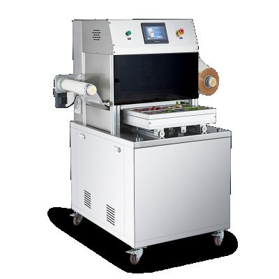 China Fully Automatic Modified Atmosphere Tray Sealer DQ370L-E with Food Grade 304 Stainless Steel and 6061 Anodized Aluminum Mold for sale
