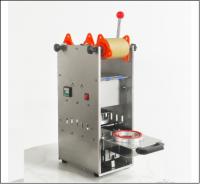 China Compact Electric Manual Milk Tea Sealing Machine with Food-Grade Stainless Steel Body and 6061 Anodized Aluminum Mold for sale