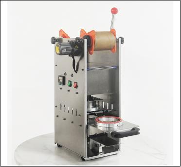 China Electric Semi-automatic Manual Milk Tea Sealing Machine with Food-Grade Stainless Steel Body and 6061 Anodized Aluminum Mold for sale