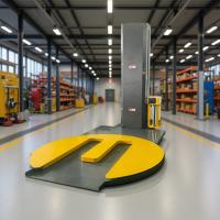 China CE and PLC Custom M-type Forklift-operated Wrapping Packer with No Ramp Required for Loading for Wrapping of Pallets for sale