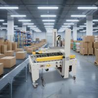 China Automatic Folding and Sealing Machine One Line Tape Sealing Machine Carton Tape Automatic Sealing Machine Manufacturer for sale