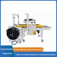 China Semi-Automatic Straight Carton Sealing & PP Band Strapping Left & Right Drive All-in-One Machine for sale
