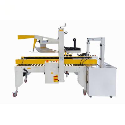 China Automatic Carton Flap Folding Sealing & Strapping All-in-One Machine Carton Sealing & Strapping Machine Tape Carton Sealer for sale